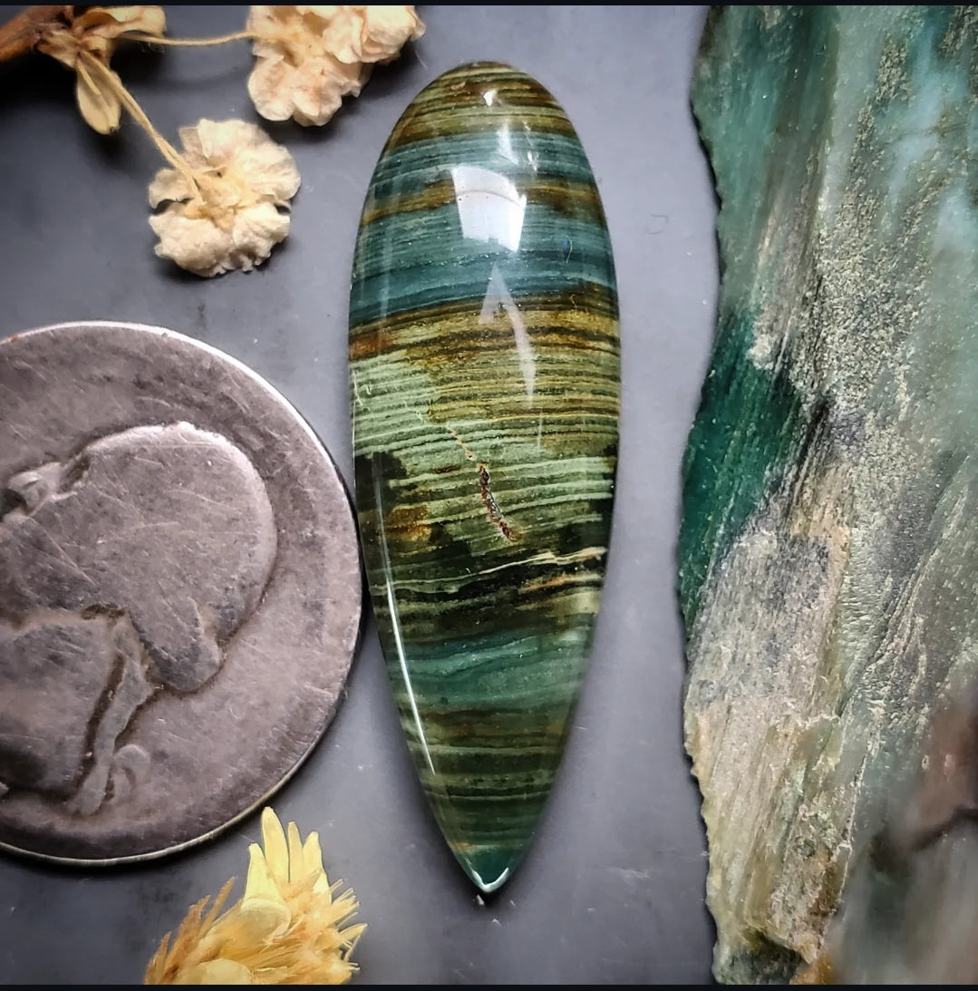 Gary Green Drop 37x12mm Cab | Turquoise Obsession