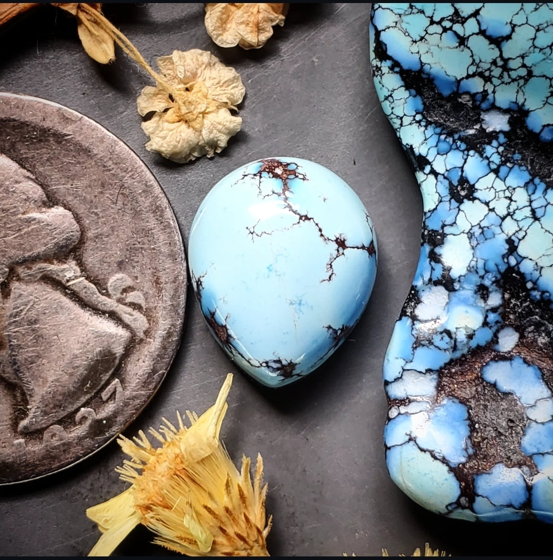 Golden Hills Turquoise Drop 14x11mm Cab | Turquoise Obsession