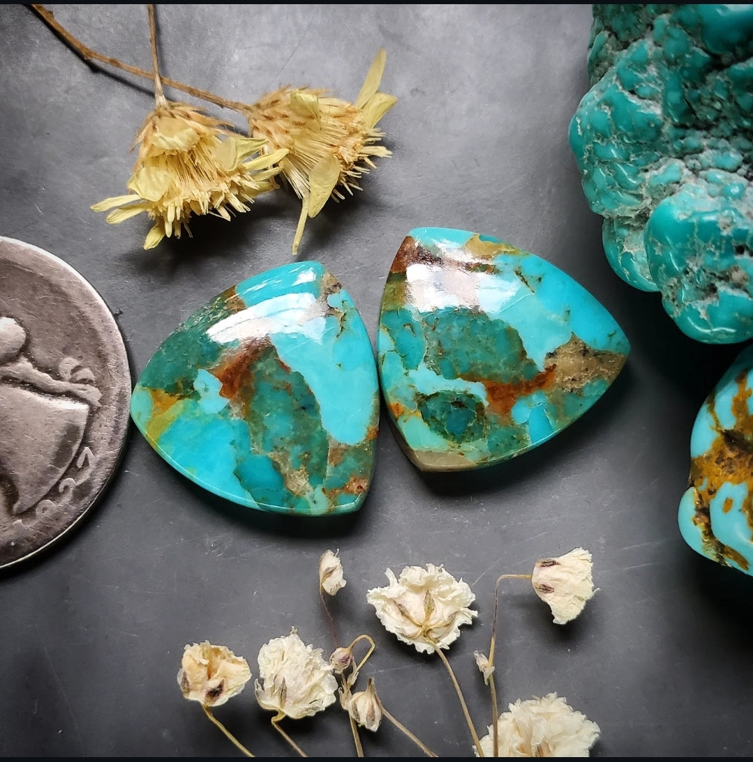 Kingman Trillion Set 17x17mm Cab | Turquoise Obsession