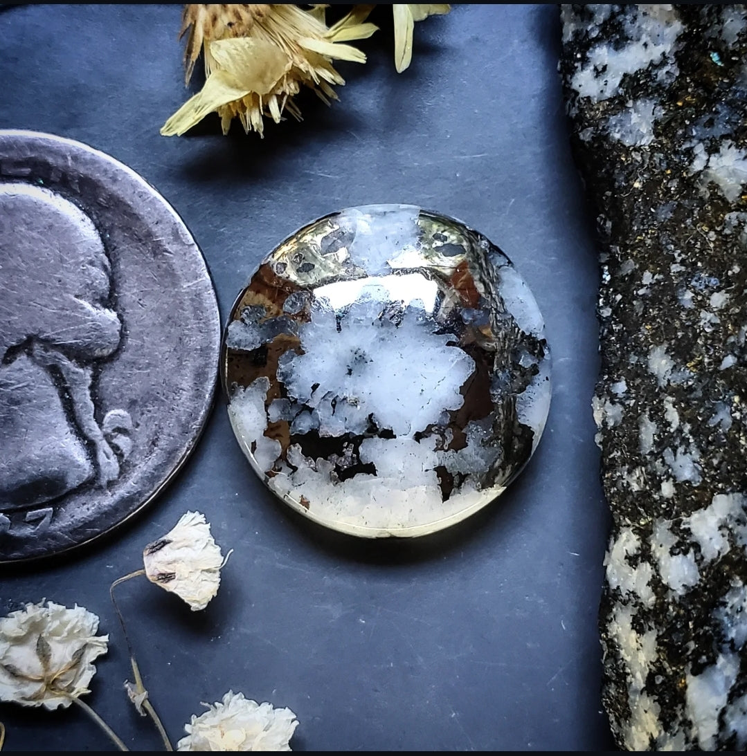 Mohawkite Round 18mm Cab | Turquoise Obsession