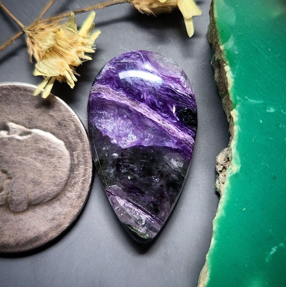 Charoite 26x15mm Cab | Turquoise Obsession