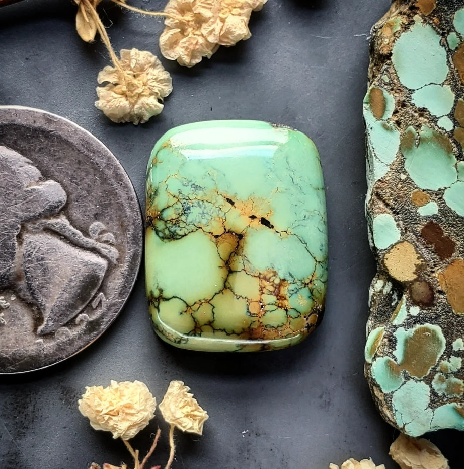 Natural Golden Dragon Turquoise Cushion Cut 21x17mm Cab | Turquoise ...
